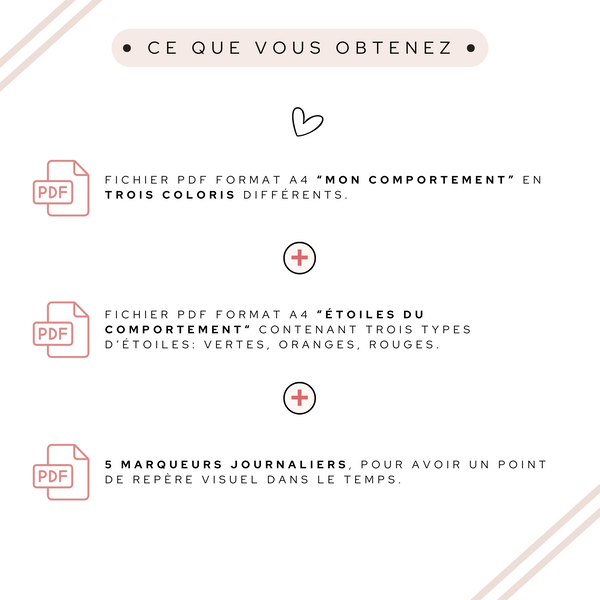 Tableau de comportement et motivation pour enfant – Prunambulle